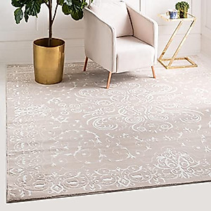 Unique Loom Rushmore Collection Area Rug - Adams (10' 8" Square, Beige/Ivory)