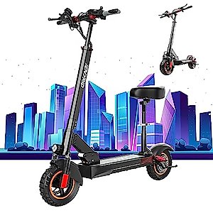 iENYRID Adult Electric Scooter, E Scooter with Detachable Seat for Adults, 600W Motor, 28Mph Top Speed, 31Miles Max Range, 10" Pneumatic Tires for Commuter -Black