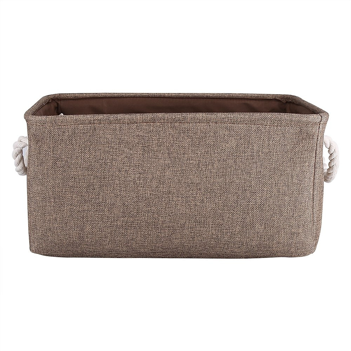 Foldable Storage Bins Fabric Cloth Storage Baskets Towel Laundry Box Container Organizers for Clothes Kids Toy Storage (Brown)