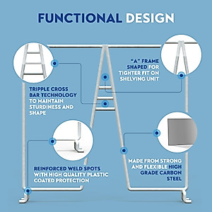 Neatly Made Tall White Wire Shelf Dividers for Closet Organization – Sturdy and Easy Set-Up Closet Shelf Dividers with Bonus Rose Gold Hanger (12 inch Wire Shelves, 12-Pack)