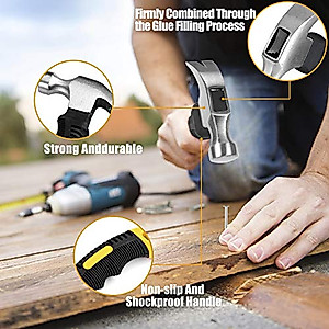 KURUI 700PCs Small Nails for Hanging Pictures Assortment Kit & 8oz Small Hammer, Mini Hammer Set with Hardware Nails Assorted Set, 280 Wall Nails & 280 Finishing Nails