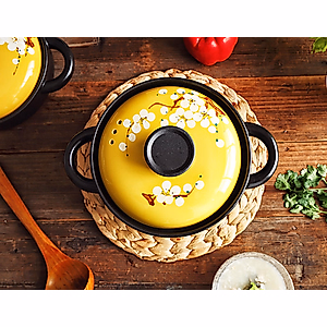 Traditional Moroccan Tagine Pot for Cooking, Ceramic Casserole Dish Tajine Pot Tapered Lid with Tray Compatible with Gas Stove Braised Chicken Soup with All Stovetops