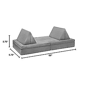 Delta Children Cozee 4-Piece Lounger and Play Set Sofa/Couch, Grey
