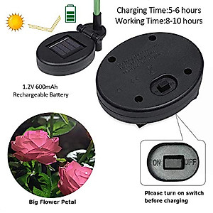 CN-Porter Solar Flower Lights, Solar Garden Stake Lights Outdoor Waterproof Solar Rose for Patio, Lawn, Garden, Yard Decoration