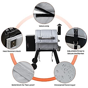 Stanbroil Insulation Blanket for Traeger Pro 575, 22 Series, Pro 20 and Lil' Tex Elite Grill, Durable Grill Blanket for Winter Smoking