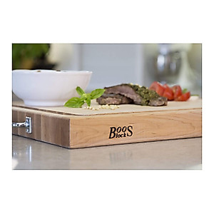 John Boos Block RAFR2418 Reversible Maple Edge Grain Cutting Board with Butcher Block Oil and Cream Bundle (3 Items)