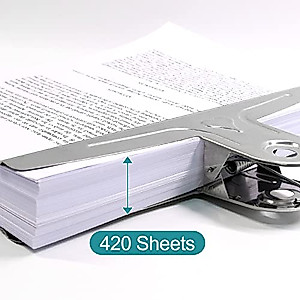 Extra Large Bull Clips Stainless Steel, Coideal 2 Pcs 30cm Jumbo XXL Silver Metal File Binder Clip Clamps Heavy Duty for Home Office School (11 4/5 Inch)