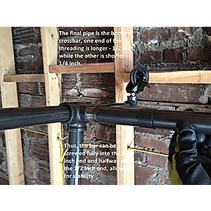 Pipe Series Commercial Quality Non-Adjustable 2-Way Ballet Style Rolling Garment Clothing Rack, Anthricite Grey