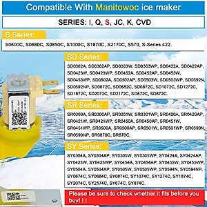 000009123 IH9123 33129026 water inlet valve assembly for manitowoc ice machines, 120V 60Hz 5W fits for I, IB, S, SD, JC, QR, SD and K Series ice machines parts