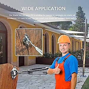 Bygytyo Sun Shade Sail Hardware Kit, 40 Pcs 304 Grade Stainless Steel 5 inch Sun Shade Sail Accessories,Anti-Rust Shade Sail Installation for Garden and Outdoor Patio Lawn