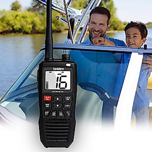 Uniden Atlantis 275 Handheld Two-Way VHF Marine Radio, Floating IPX8 Submersible Waterproof, Large Dual-Color Screen, 6-Watt, All USA/International/Canadian Marine Channels, NOAA Weather Alerts