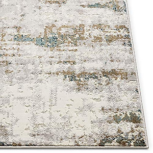 Well Woven Mella Beige & Blue Vintage Distressed Area Rug 9x13 (9'3" x 12'3")