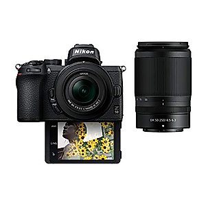Nikon Z50 Compact Mirrorless Digital Camera with Flip Under "Selfie/Vlogger" LCD | 2 Zoom Lens Kit Includes: NIKKOR Z DX 16-50mm f/3.5-6.3 VR & NIKKOR Z DX 50-250mm F/4.5-6.3 VR
