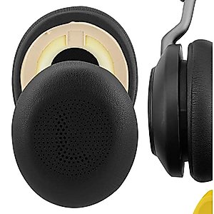 Geekria QuickFit Replacement Ear Pads for Jabra Evolve2 65 UC, Evolve2 65 MS, Evolve2 40 UC, Evolve2 40 MS, Elite 45h Headphones Ear Cushions, Headset Earpads, Ear Cups Cover Repair Parts (Black)