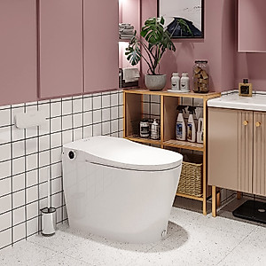 HOROW Upgraded Integrated Smart Toilet, Premium Automatic Power Flush One Piece Toilets with Power Flush Core & Intelligent Chip Built in, Heated Bidets Seat with Instant Warm Water