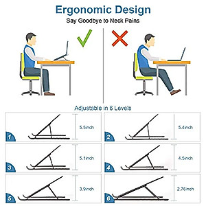 Laptop Stand for Desk, Laptop Riser,Aluminum Alloy Laptop Holder Compatible with 10-15.6 Inch MacBook PC-Notebook Tablet