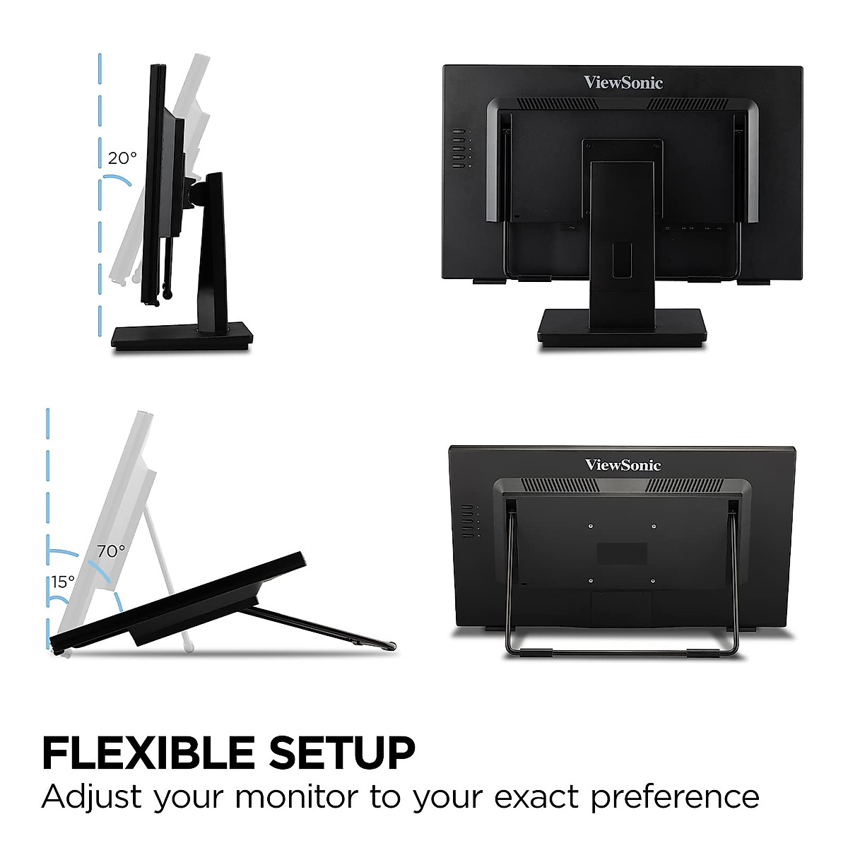 ViewSonic TD2465 24 Inch 1080p Touch Screen Monitor with Advanced Ergonomics, HDMI and USB Inputs
