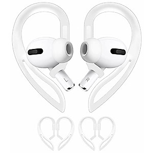 2 Pairs Ear Hooks Compatible with AirPods 3 2 1 and Pro 2 Pro, 360° Rotation Adjustable Length Anti-Slip Sport Outdoor Earhooks Tips Holder Compatible with AirPods Pro 2 Pro and 1 2 3 - Translucent