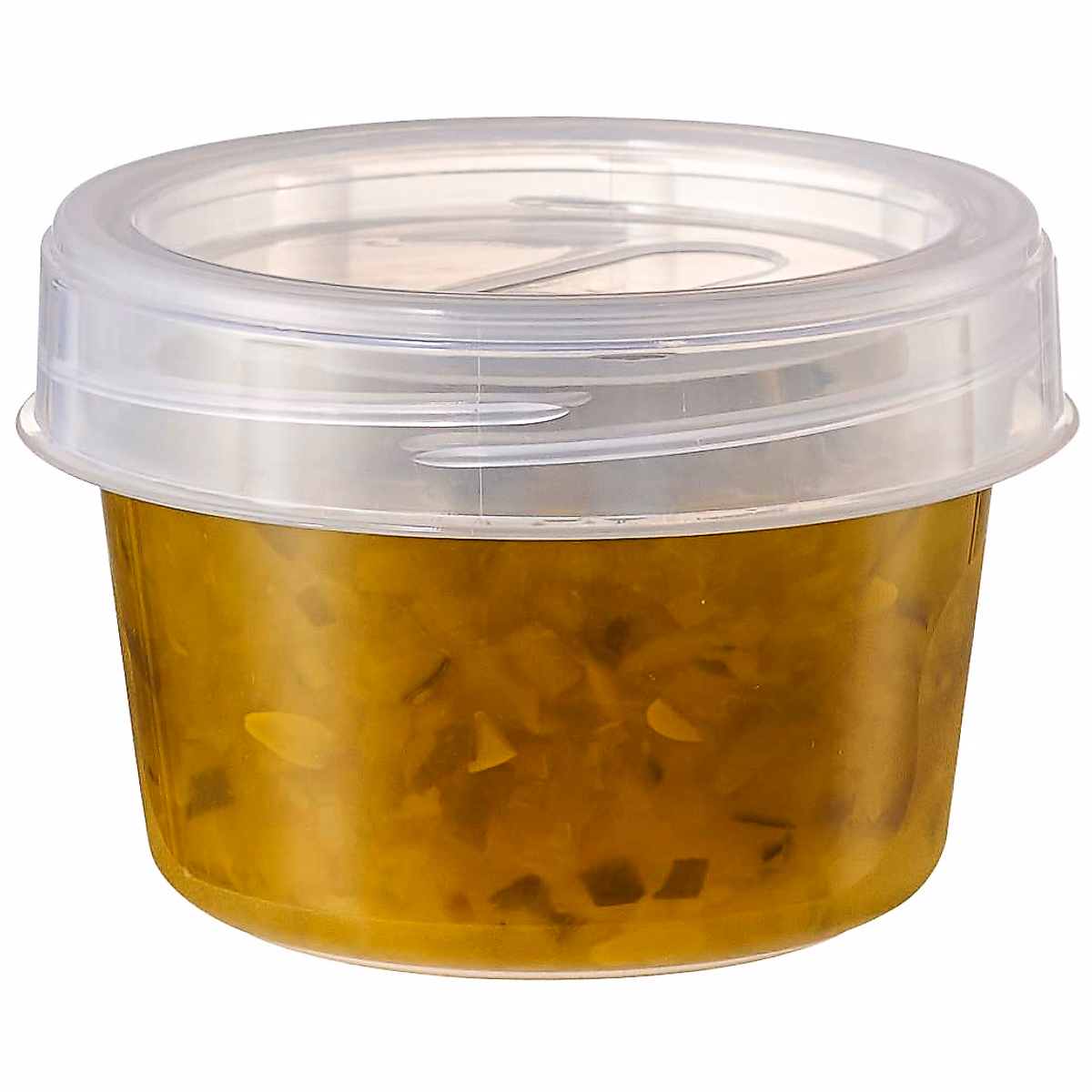 PLASTICPRO 12 Pack Twist Cap Food Storage Containers with Clear Screw on Lid- 4 oz Reusable Meal Prep Containers - Small Freezer Containers Microwave Safe Clear Plastic Food Storage