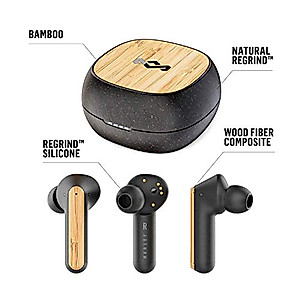 House of Marley Redemption ANC: Noise Cancelling True Wireless Earbuds with Microphone, Bluetooth Connectivity, 20 Hours Total Playtime, and Sustainable Materials, Signature Black