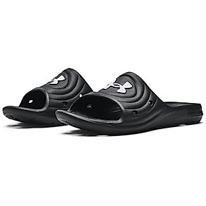 Under Armour boys Locker Iv Slide Sandal, Black (001 Black, 4 Big Kid US