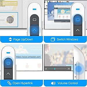 Norwii N27 Presentation Clicker, Clicker for PowerPoint Presentations, PowerPoint Clicker with Pointer for Presentations, Pointer Clicker Presentation Remote - White