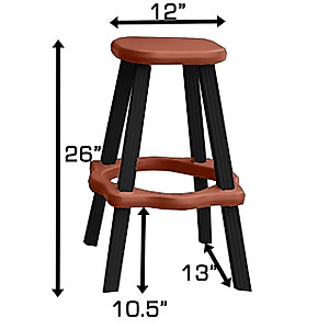 Leisure Accents Double Bar Set Includes 2 Barstools Redwood Top & Black Base Ideal for Patio Hot Tub Area Backyard Durable WeatherResistant Design Easy Nohardware Assembly Proudly Made in USA
