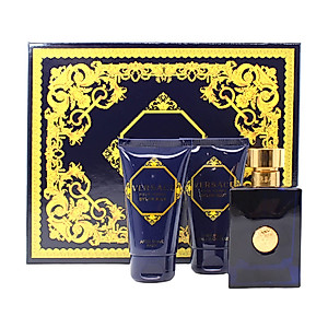 Versace Pour Homme Dylan Blue by Versace Gift Set - 1.7 oz Eau De Toilette Spray 1.7 oz After Shave Balm 1.7 oz Shower Gel Men