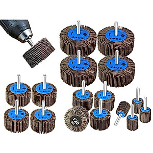 LINE10 Tools 40pk Flap Sanding Wheels Kit fits Drill and Die Grinder for Wood and Metal (16)