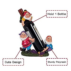 Starsoul Gnome Wine Bottle Holder Funny Single Wine Rack Resin Wine Holder Holiday Party Decor for Home Kitchen Bar Countertop Tabletop