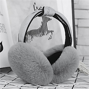 Women Warm Earmuffs Girl Cute Outdoor Ear Warmers Winter Furry Adjustable Ear Covers Packable Kid Cartoon Elephant Earmuffs