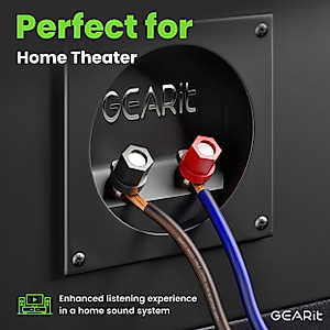GearIT Pro Series 12 Gauge (2 x 4mm²) Speaker Wire Cable (30.4 Meters / 100 Feet/Black Blue) CCA HiFi Audio Speaker Cable Great Use for Car Audio and Home Theater Surround Sound Systems