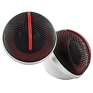 DS18 SQTW Tweeter 1.10-Inch 120 WATTS Max Silk Dome Neodymium Tweeter Sound Quality with 3M VHB Mounting Tape, Built-in Attenuation Switch (+2/0/-2) - Set of 2 (Black & Red)