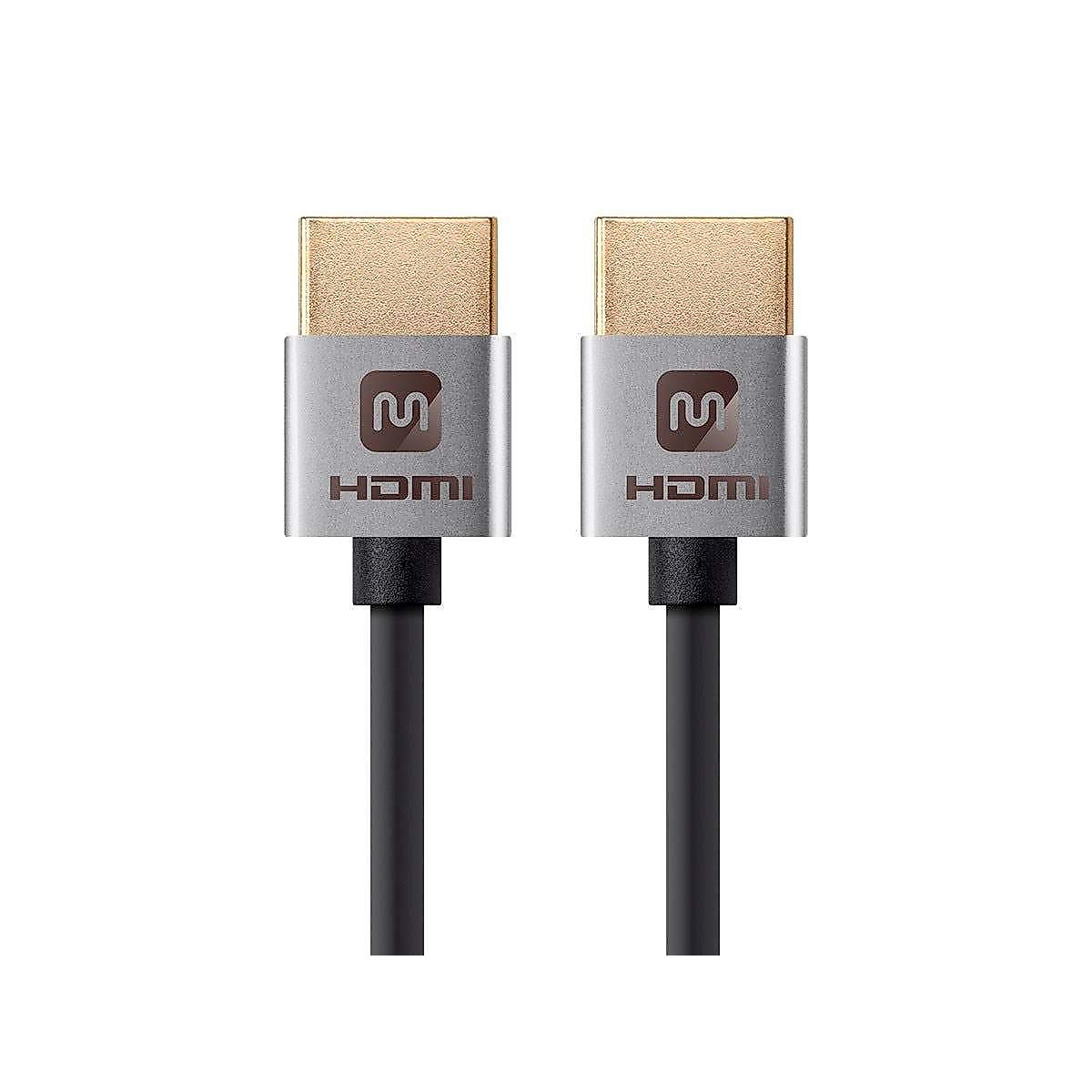Monoprice HDMI High Speed Cable - 4 Feet - Black, 4K@60Hz, HDR, 10.2 Gbps, 36AWG, YUV 4:2:0 - Ultra Slim Series