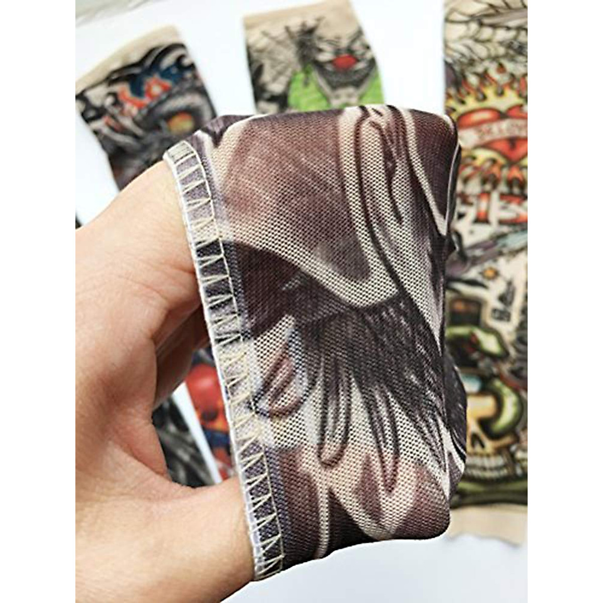 Tattoo Sleeve for Kids, Baby Tattoo Sleeves Arts Fake Slip on Arm Sunscreen Sleeves UV Sun Protection Cooling Arm Sleeves for Kid Child 8 PCS