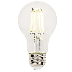 Westinghouse 5316500 6.5 Watt (60 Watt Equivalent) A19 Dimmable Clear Filament LED Light Bulb, Medium Base, Single