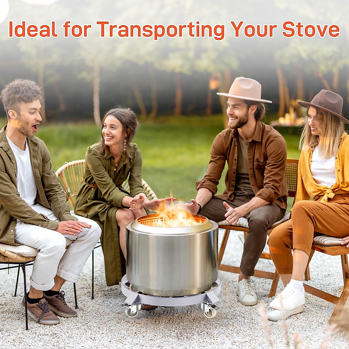 55 Gallon Drum Dolly,Heavy Duty 1000lbs Load Capacity, Barrel Dolly Cart Drum Caddy, Non Tipping Hand Truck Dollies with Steel Frame 4 Swivel Casters Wheel, for Warehouse Drum Handling (4 pcs)