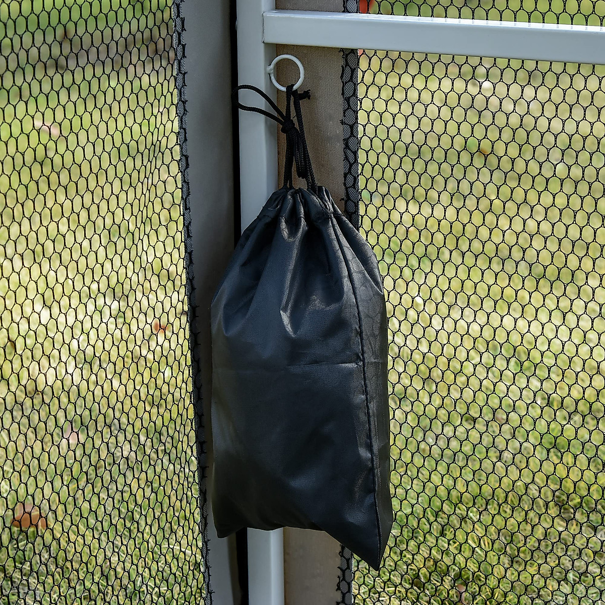 PawHut 79" H Cat House Kitten Enclosure Mesh Playpen Steel Frame with 3 Platforms, 2 Doors and 4 Sandbags for Stability, Indoor/Outdoor