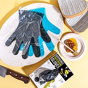 Beeleeve [500-Box Disposable Plastic Poly Gloves - One Size Fits Most - Color Variants - Single-Use Hand Covers for Food Safe Handling, Preparation, Kitchen, Cooking, Waterproof, Bulk (a - Clear)