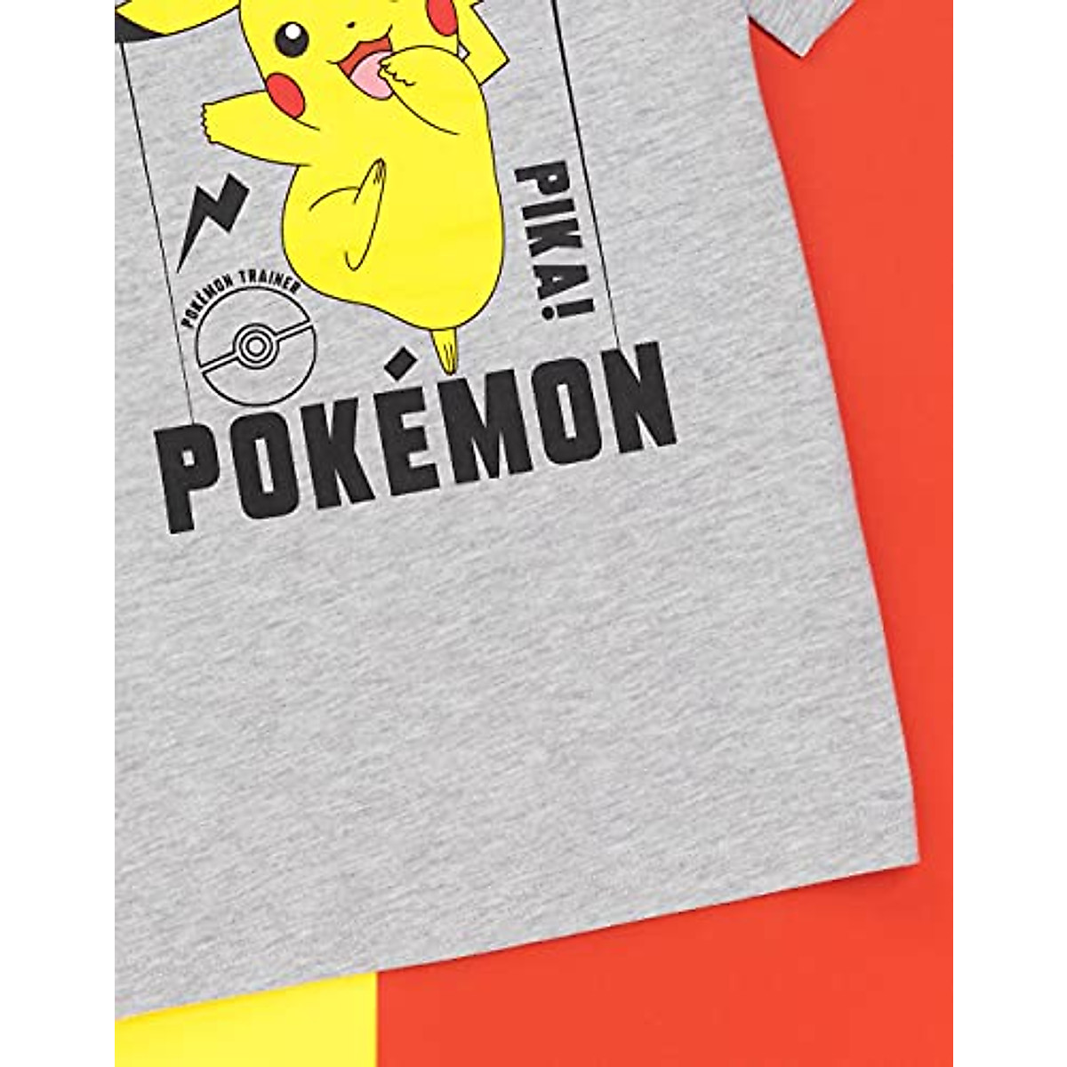 Pokemon T-Shirt for Boys | Kids Girls Pikachu Grey Character Top | r Clothing Merchandise 9-10 Years