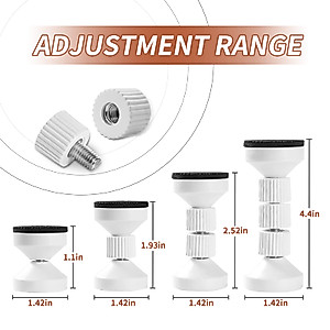 dadop Headboard Stoppers for Wall, Adjustable Threaded Bed Frame Anti-Shake Tool for Bed, Bedside Headboards Prevent loosening Anti-Shake Fixer, Easy Install (2pcs White Upgraded Version, 40-47mm)