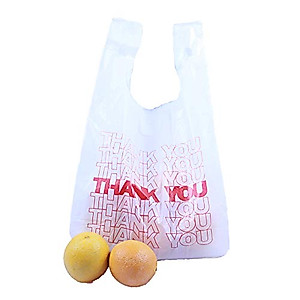 R Noble Thank You Reusable Grocery Plastic Bags 300 Count