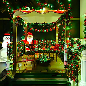 Dazzle Bright Battery Operated Christmas Lights, 2 Pack Total 32FT 100LED Clear Mini String Lights Waterproof with 8 Modes for Xmas Indoor Outdoor Yard Holiday Wedding Decorations (Red and Green)