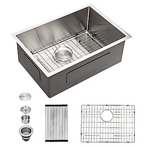 23 Undermount Kitchen Sink - Mocoloo 23x18 Inch Undermount Sink Stainless Steel 16 Gauge Single Bowl Bar Prep Deep Sinks