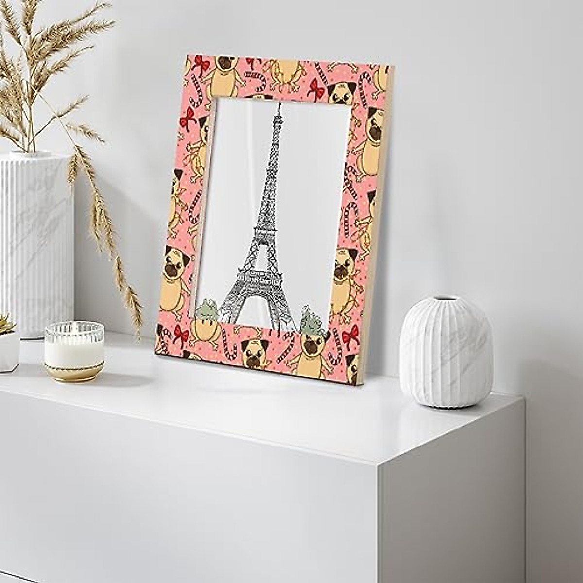 POFATO Magic Dog 8x10 Picture Frame Wood Photo Frame for Tabletop Display Wall Mount Picture Frame Display 8 x 10 Inch Photo Wall Decor Home Gift Frames