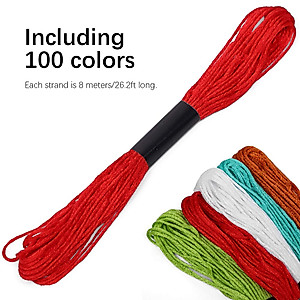 QANYEGN 100 Colors Embroidery Thread, Polyester Coon Thread, Embroidery Floss Set for Cross Stitch and Sewing Projects