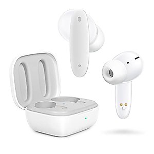 QEZEZA Wireless Earbuds, Active Noise Cancelling Earbuds Bluetooth Earbuds 5.2 with 4-Mics, Stereo in-Ear Headphones with Wireless Charging Case for iPhone, Android