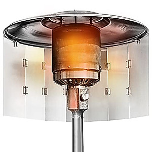 Patio Heater Reflector, Adjustable Heat Focusing Reflector Heater Reflector Shield for Round Natural Gas and Propane Patio Heaters (35 x 15 In)