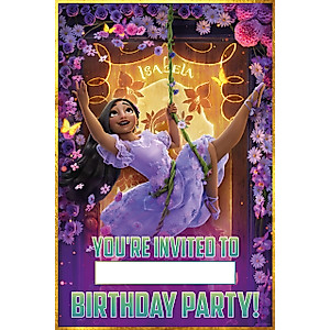 Set of 20 Encanto -Themed Happy Birthday Invitation Cards & Envelopes - Lightweight (240g), Postcard Style Invites for the Perfect Party Pack