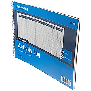 Adams Activity Log Book, Spiral Bound, 8.5 x 11 Inches, 100 Pages, White (S1185ABF)